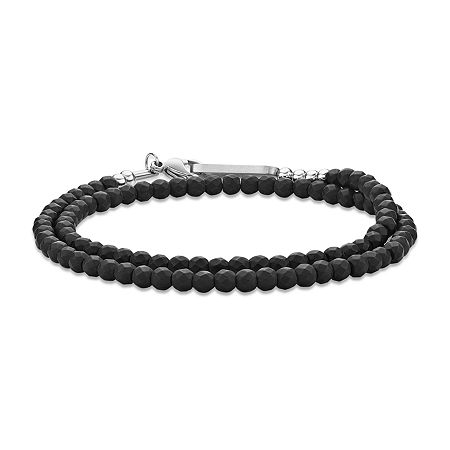 Click here for Mens Black Hematite Stainless Steel Wrap Bracelet... prices