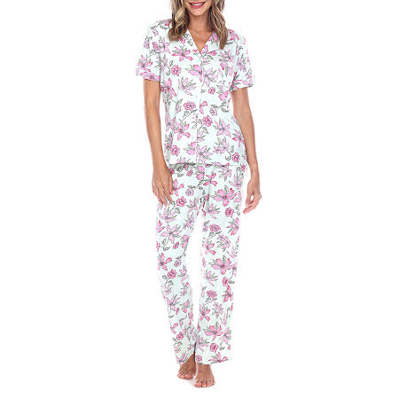 Click here for Womens White Mark 2pc. Floral Leopard Pajama Set prices