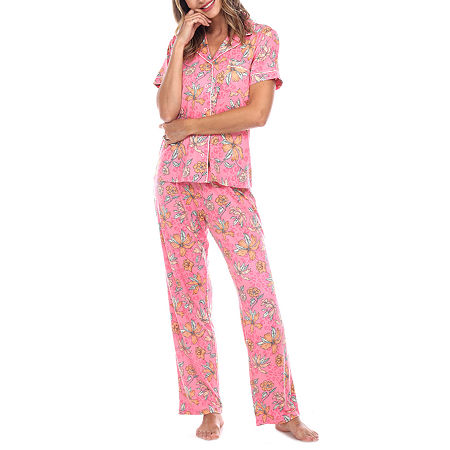 Click here for Womens White Mark 2pc. Floral Leopard Pajama Set prices