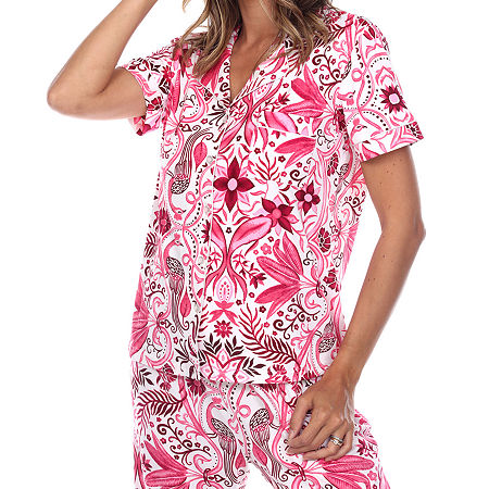 Click here for Womens White Mark 2pc. Tropical Peacock Pajama Set prices