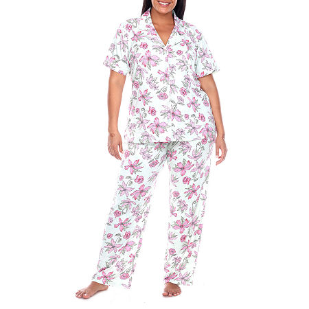 Click here for White Mark Plus Size Short Sleeve Pants Tropical P... prices