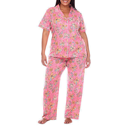 Click here for White Mark Plus Size Short Sleeve Pants Tropical P... prices