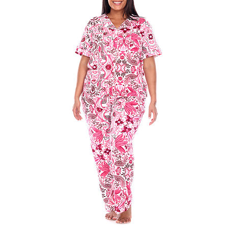 Click here for White Mark Plus Size Short Sleeve Pants Tropical P... prices
