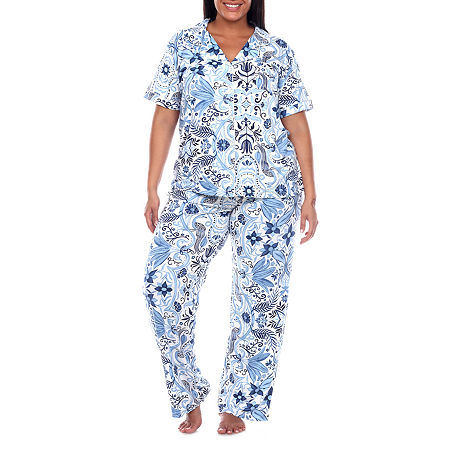 Click here for White Mark Plus Size Short Sleeve Pants Tropical P... prices