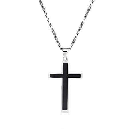 Click here for Mens Stainless Steel Cross 24 Inch Pendant Necklac... prices
