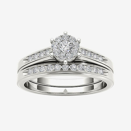 Click here for 1/2 CT.T.W. Natural Diamond 10K White Gold Bridal... prices