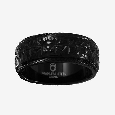 Click here for Mens Black Stainless Steel Textured 8mm Wedding Ba... prices