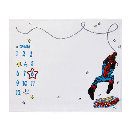 Click here for Spiderman Baby Milestone Blanket  One Size  Blue prices