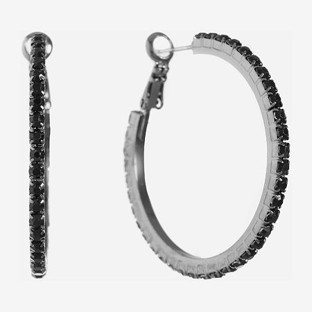 Click here for Mixit Womens Black 39.1mm Hypoallergenic Hoop Earr... prices