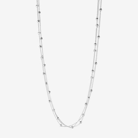 Click here for Liz Claiborne Silver-Tone 3-Strand Ball Layered Ne... prices