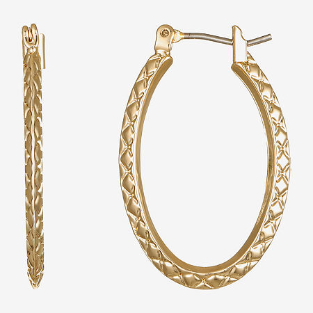 Click here for Liz Claiborne Gold-Tone  Textured Oval Hoop Earrin... prices