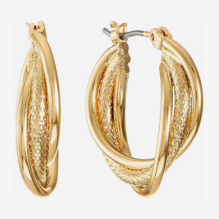 Click here for Liz Claiborne Twisted Hoop Earrings  One Size  Yel... prices