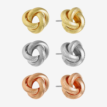 Click here for Monet Jewelry Mixed Metal Knot Stud Womens Hypoall... prices