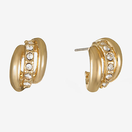 Click here for Monet Jewelry Gold Tone Huggie Womens Glass 13mm H... prices