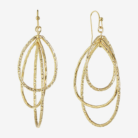 Click here for Monet Jewelry Gold Tone Textured Womens Drop Earri... prices