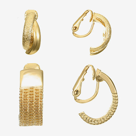 Click here for Monet Jewelry Gold Tone Clip On Huggie Womens 2 Pa... prices