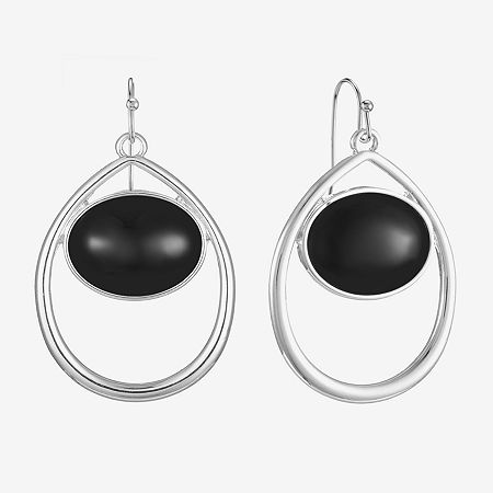 Click here for Liz Claiborne Black Silver-Tone Drop Earrings  One... prices