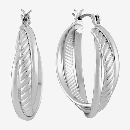 Click here for Liz Claiborne Silver-Tone Textured Hoop Earrings... prices