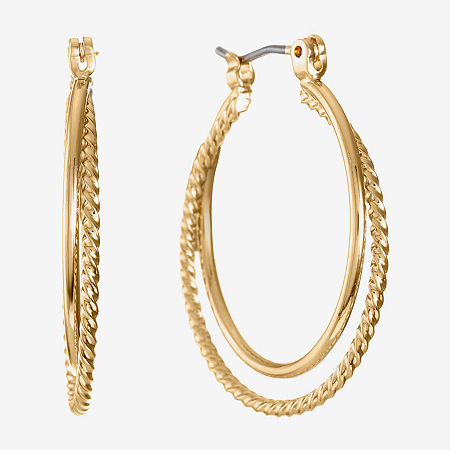 Click here for Monet Gold-Tone 2-Row Hoop Earrings  One Size  Yel... prices