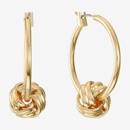 Click here for Monet Gold-Tone Knot Hoop Earrings  One Size  Yell... prices