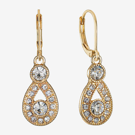 Click here for Monet Jewelry Gold Tone Womens White Pear Drop Ear... prices