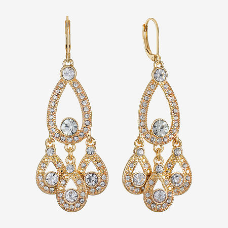 Click here for Monet Jewelry Gold Tone Womens White Chandelier Ea... prices