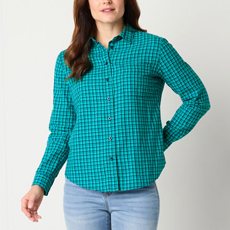 Click here for St. Johns Bay Womens Long Sleeve Regular Fit Butto... prices