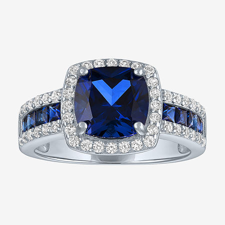 Click here for Womens Lab Created Blue Sapphire Sterling Silver H... prices
