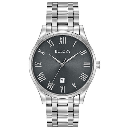 Mens Bulova Sutton Grey Dial Bracelet Watch - 96B261