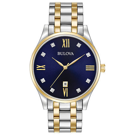 Click here for Bulova Mens Diamond Accent Two-Tone Stainless Stee... prices