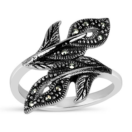 Click here for Womens Genuine Black Marcasite Sterling Silver Byp... prices