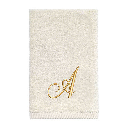 Avanti Monogram Initial Script Ivory & Gold Bath Towel  27 x 52 - A