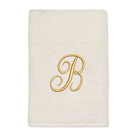 Avanti Monogram Initial Script Ivory & Gold Hand Towel  16 x 30 - B