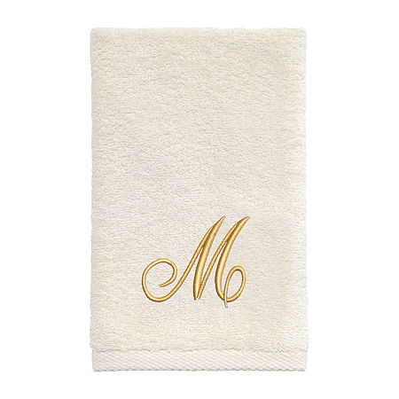 Avanti Monogram Initial Script Ivory Gold Bath Towels