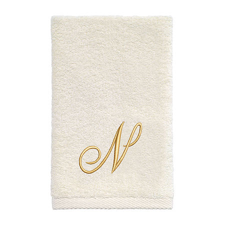 Avanti Monogram Initial Script Ivory & Gold Bath Towel  27 x 52 - N