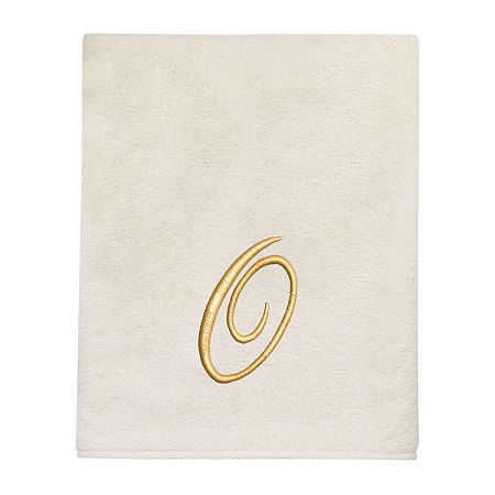 Avanti Monogram Initial Script Ivory & Gold Bath Towel  27 x 52 - O