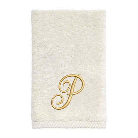 Avanti Monogram Initial Script Ivory & Gold Bath Towel  27 x 52 - P