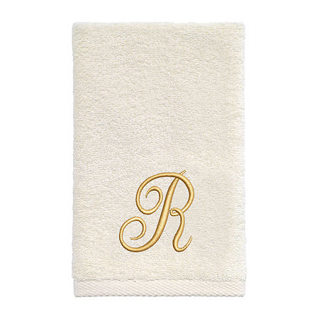 Avanti Monogram Initial Script Ivory & Gold Bath Towel  27 x 52 - R
