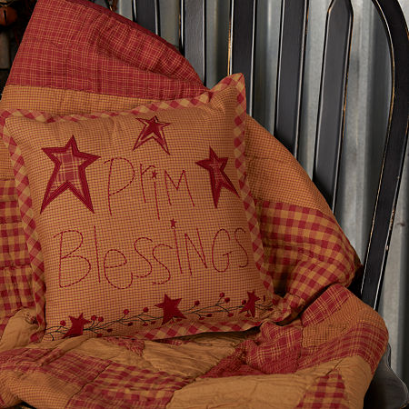 Click here for VHC Brands Ninepatch Star Square Throw Pillow  One... prices