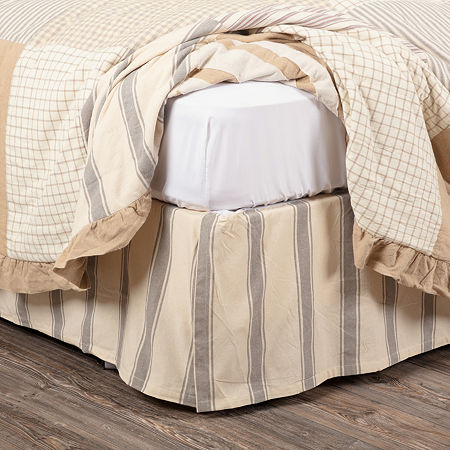 Click here for VHC Brands Vintage Stripe Bed Skirt  One Size  Whi... prices
