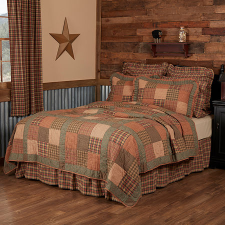 Click here for VHC Brands Cinnamon Plaid Reversible Quilt  One Si... prices