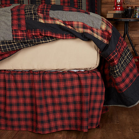 Click here for VHC Brands Shasta Cabin Bed Skirt  One Size  Red prices
