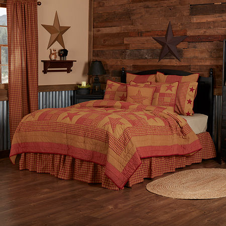 Click here for VHC Brands Cody Burgundy Star Reversible Quilt  On... prices