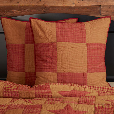 Click here for VHC Brands Cody Burgundy Star Reversible Euro Sham... prices