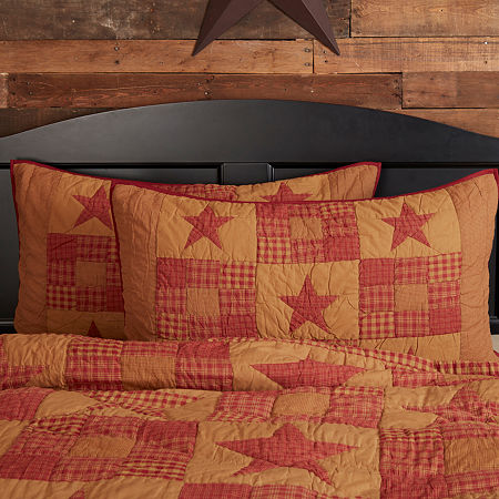 Click here for VHC Brands Cody Burgundy Star Reversible Pillow Sh... prices