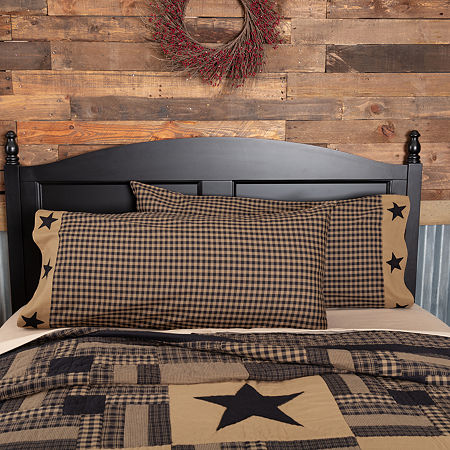 Click here for VHC Brands Country Check Star Pillowcases  One Siz... prices