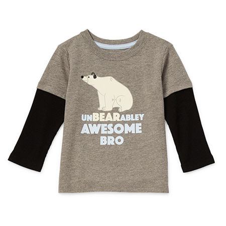 Click here for Okie Dokie Baby Boys Crew Neck Long Sleeve Regular... prices