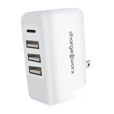 Chargeworx 4-Port Wall Charger CHA-CX2507WH, Color: White - JCPenney