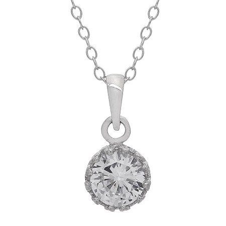 Click here for Lab-Created White Sapphire Sterling Silver Pendant... prices