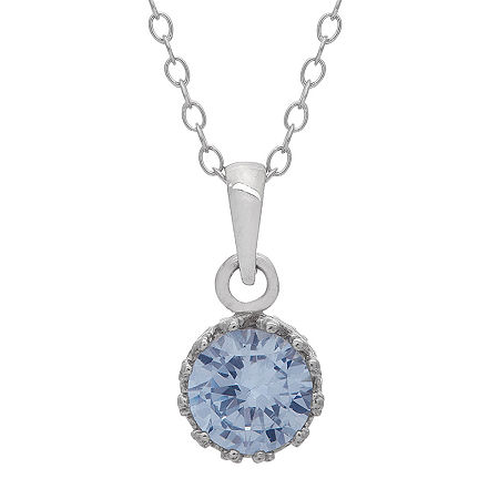 Click here for Lab-Created Aquamarine Sterling Silver Pendant Nec... prices